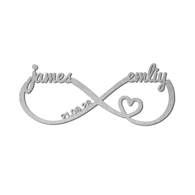 Personalized Infinity Heart Name Date Metal Sign Custom Names Metal ...