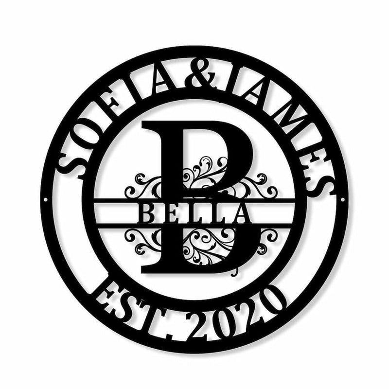 Personalized Metal Initial Signs Custom Name Sign Wall Hanger Decor ...