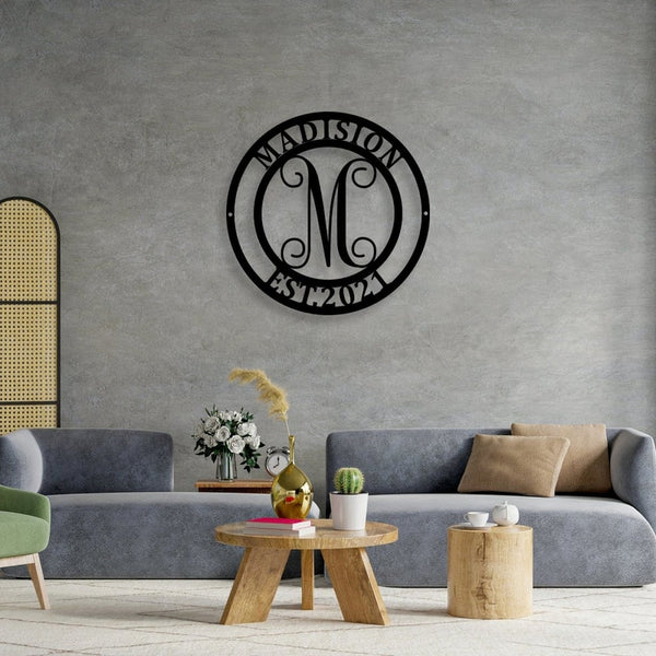 Personalized Iron Last Name Monogram Metal Sign Custom by Yourself ...