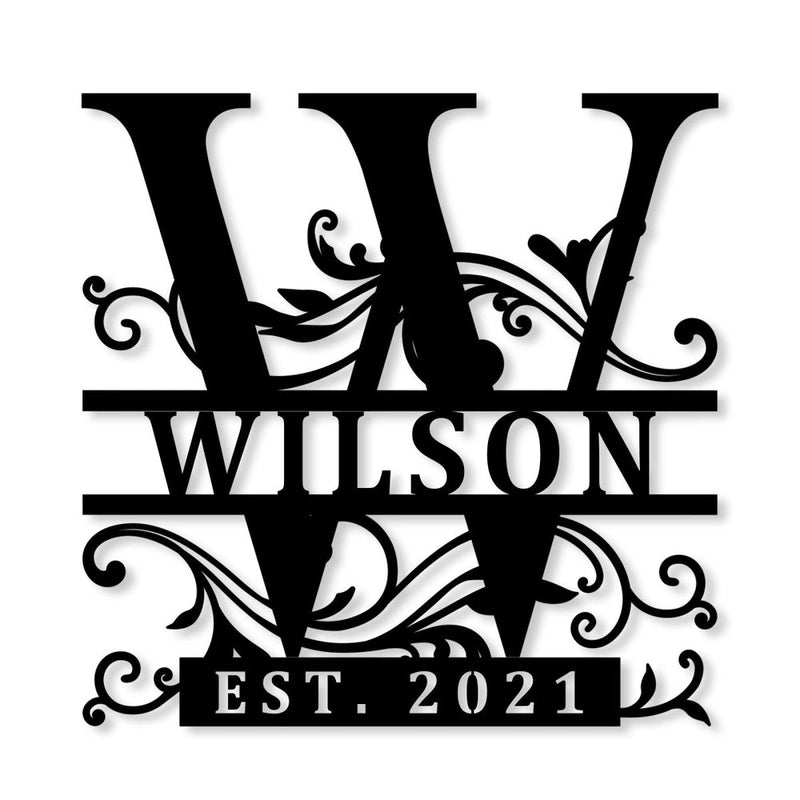 Personalized Metal Initial Name Signs Wall Decor Custom Monogram Metal ...
