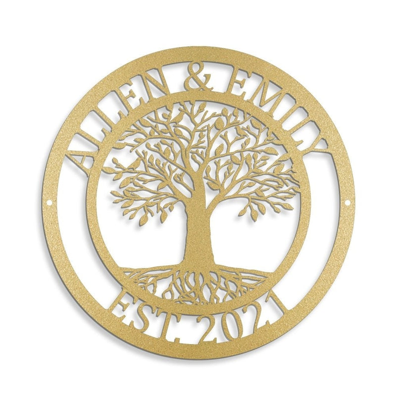 Personalized Elaborate Tree Of Life Metal Monogram Sign - iWantDIY